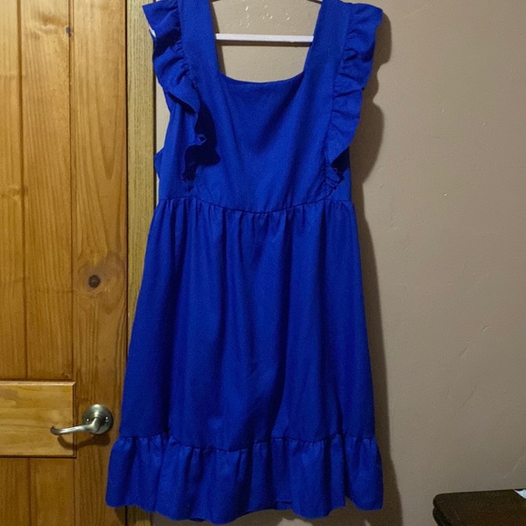 Dresses | 2x Xxl Vibrant Blue Pinafore Dress With Sexy Open Back Nwots ...